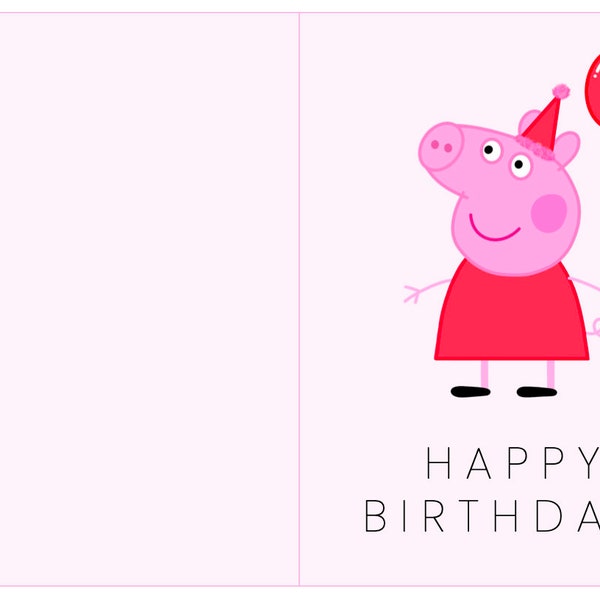 Peppa Pig Card - Etsy