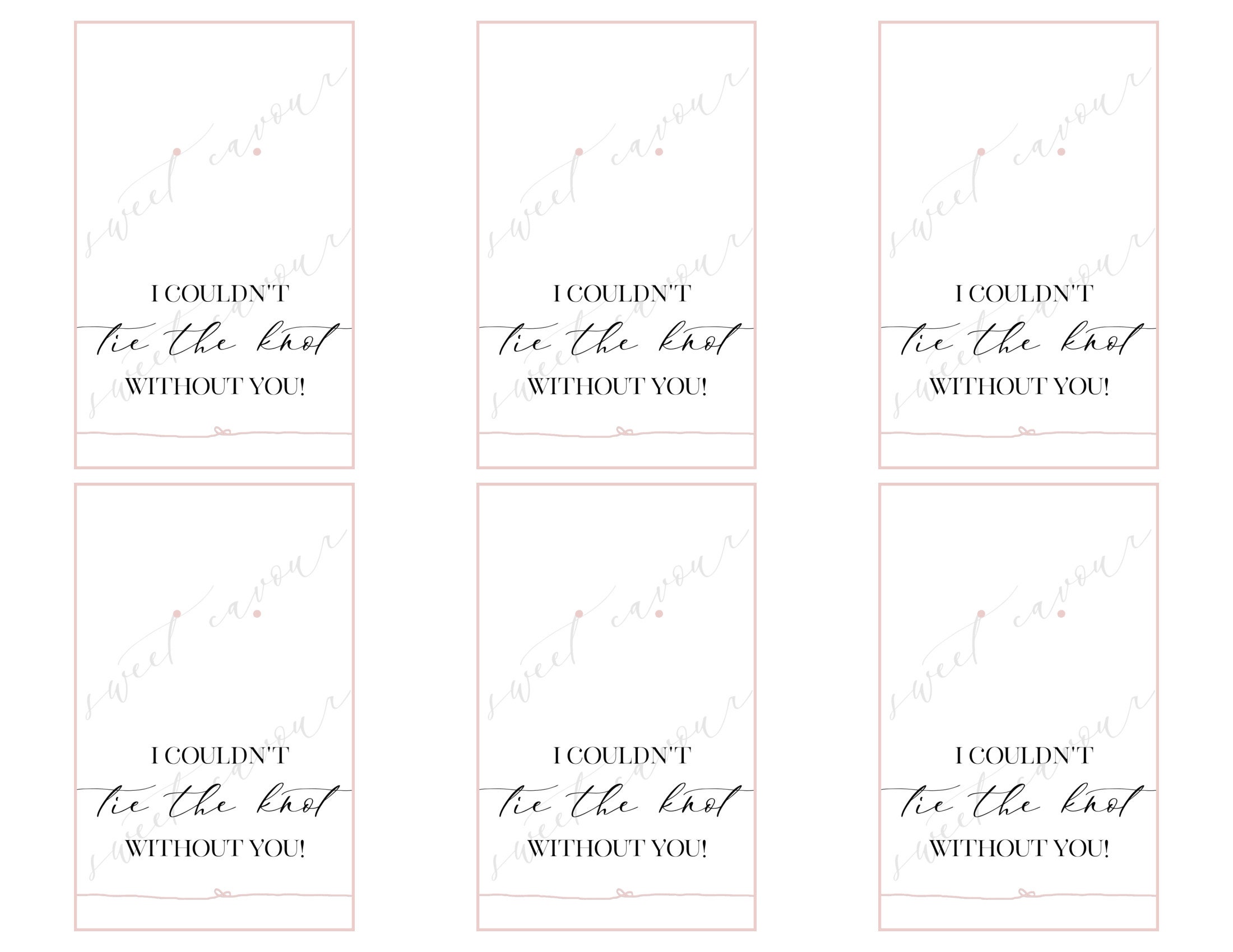 Print at Home I Couldn't Tie the Knot Without You Earring - Etsy