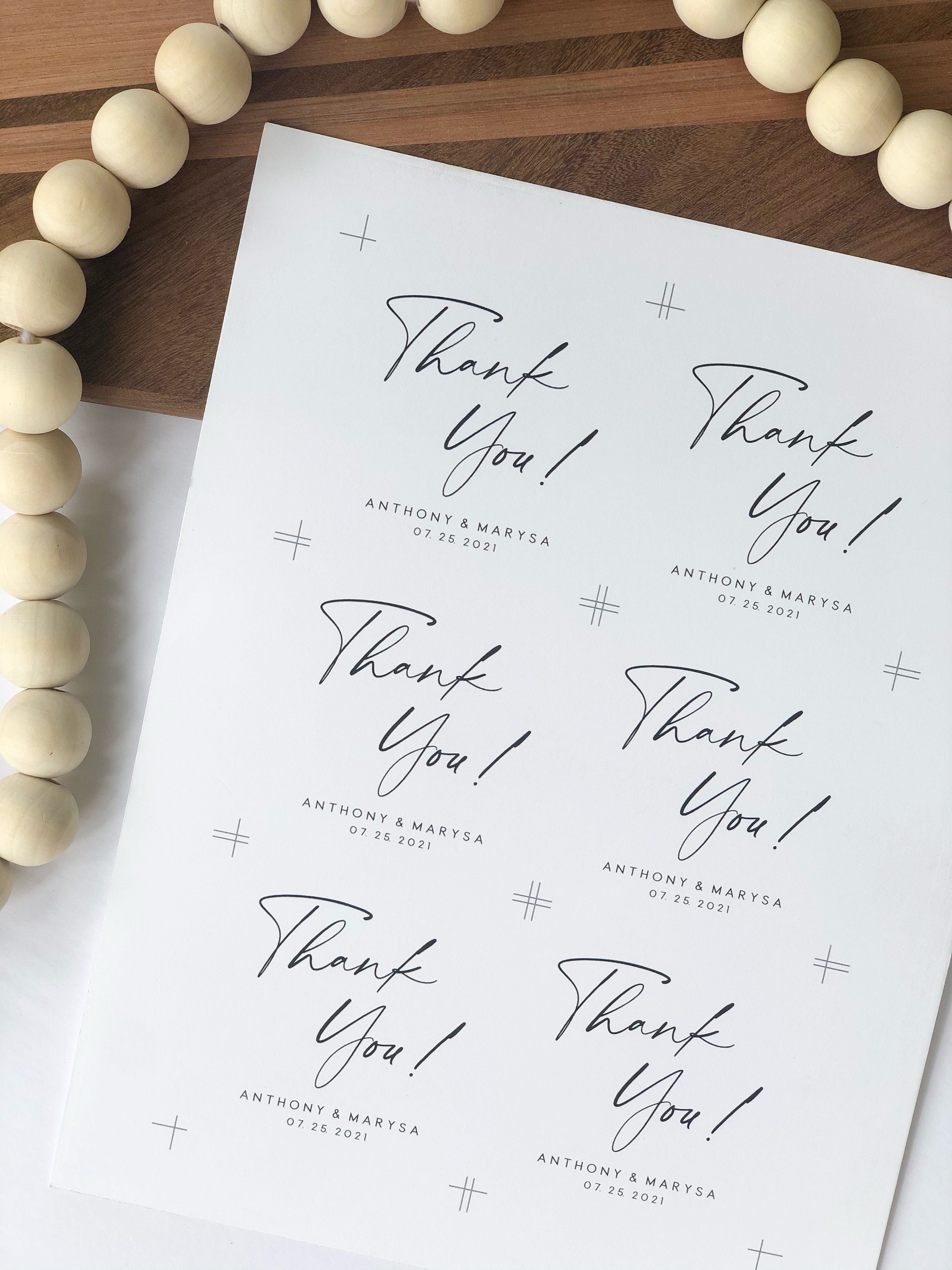 6 Custom Square Thank You Tags Birthday Tag Thank You Tag | Etsy