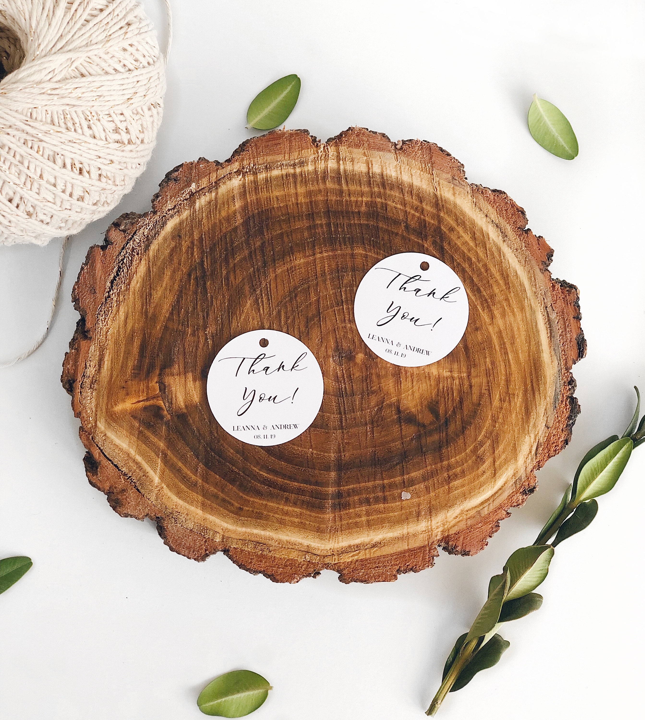16 Custom Thank You Favor Tags// Circle Tags// Name Tag// Wedding Tag ...
