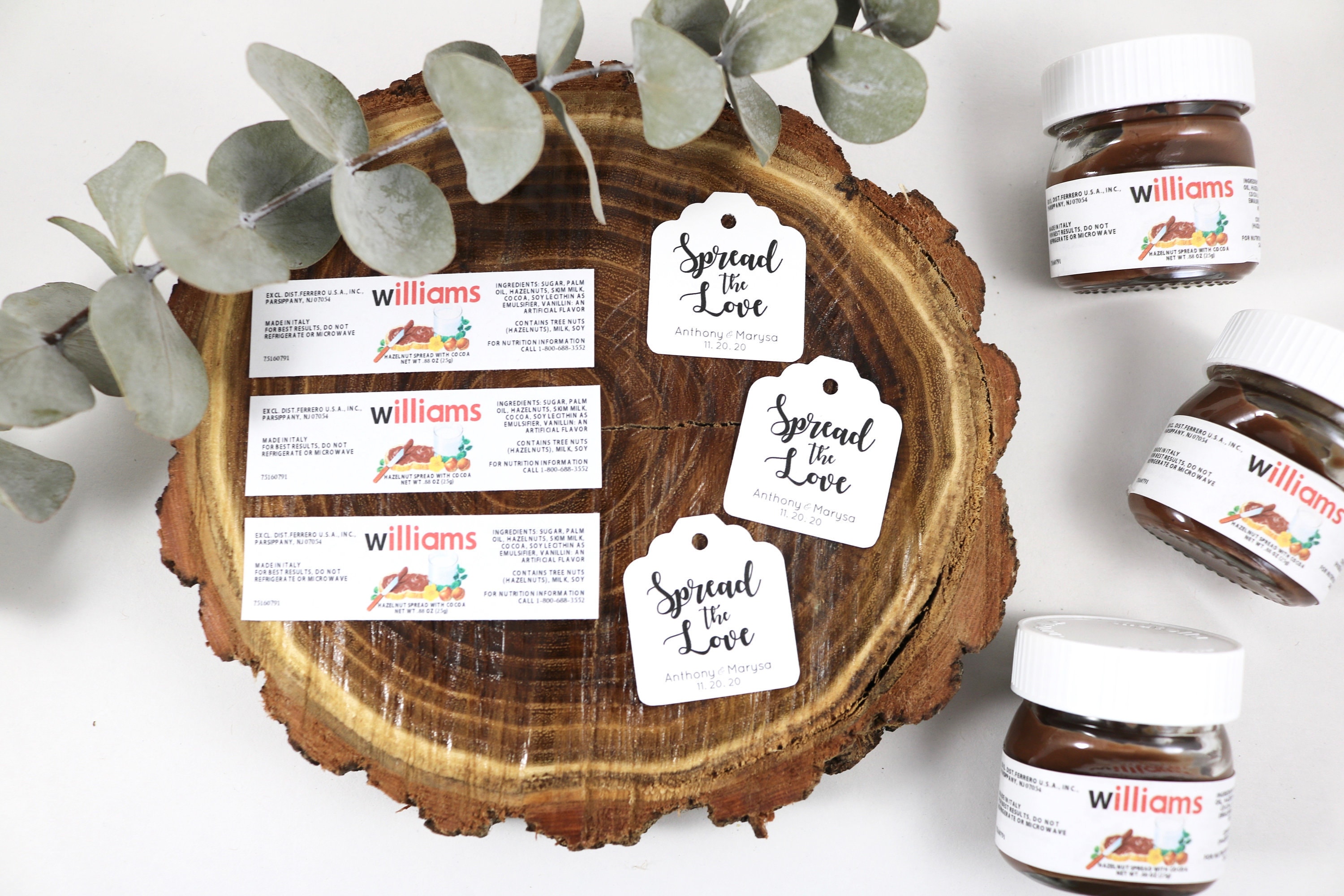 16 Custom Nutella Labels and 16 Custom Nutella Tags// Wedding - Etsy Canada