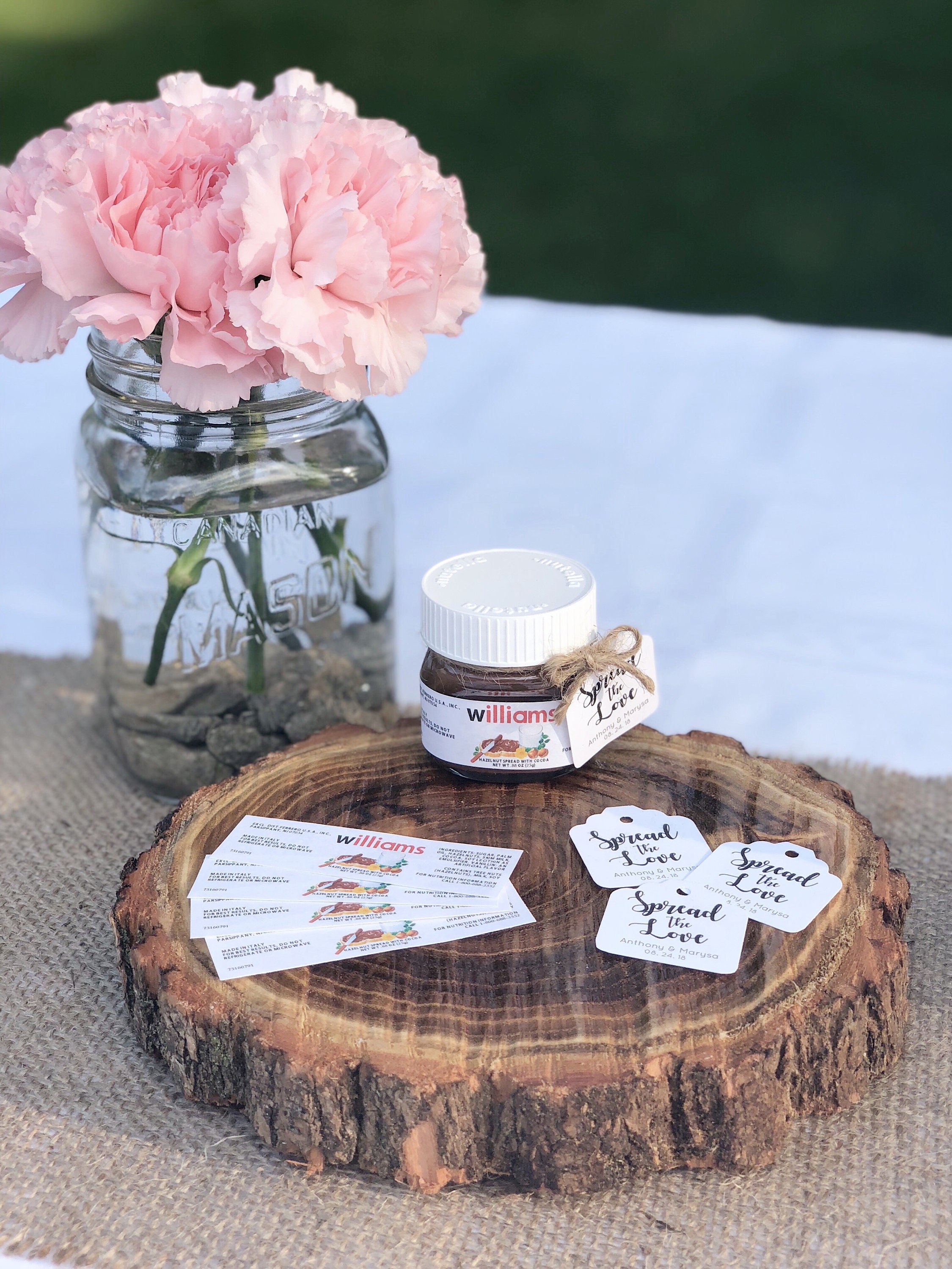 16 Custom Nutella Labels and 16 Custom Nutella Tags// Wedding | Etsy