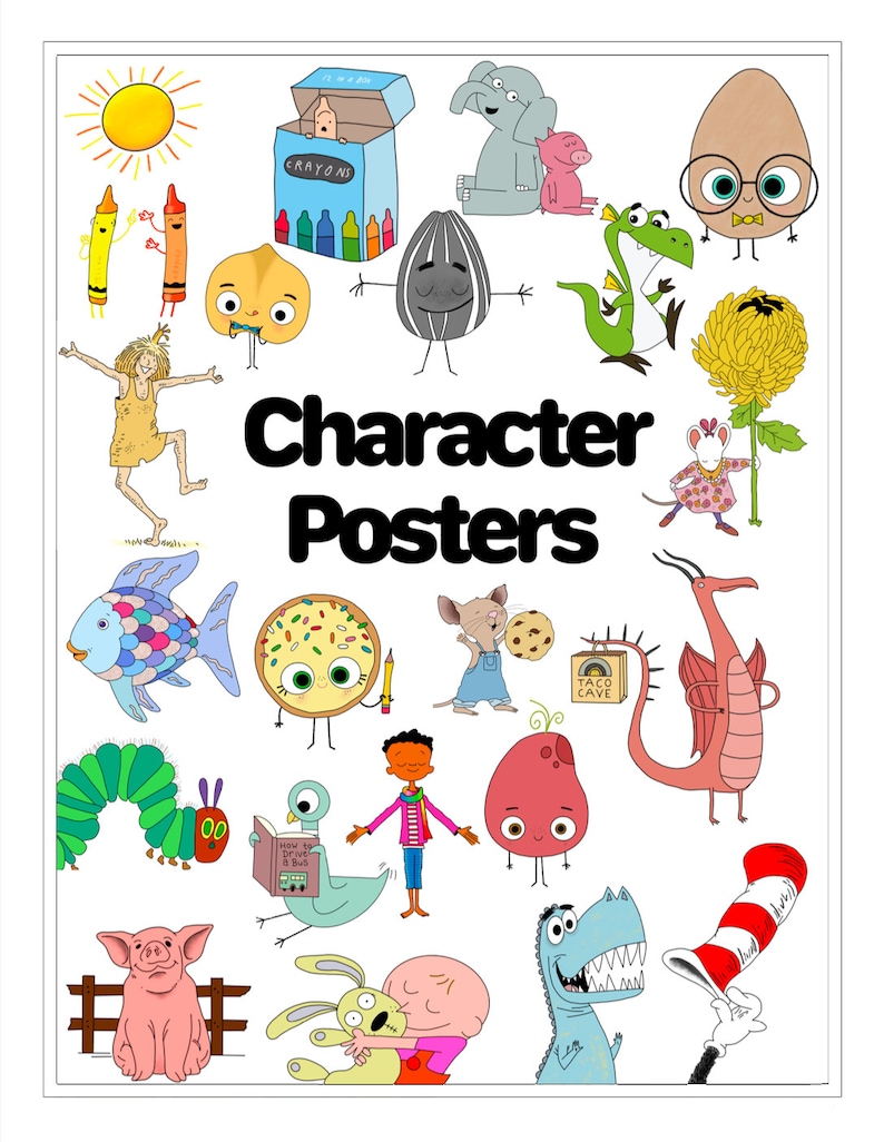 Digital Storybook Character Posters - Etsy