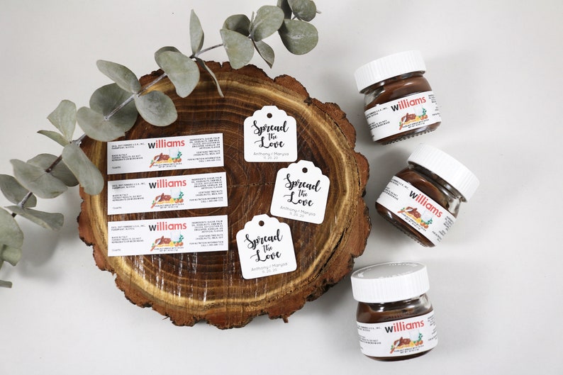 16 Custom Nutella Labels and 16 Custom Nutella Tags// Wedding - Etsy Canada