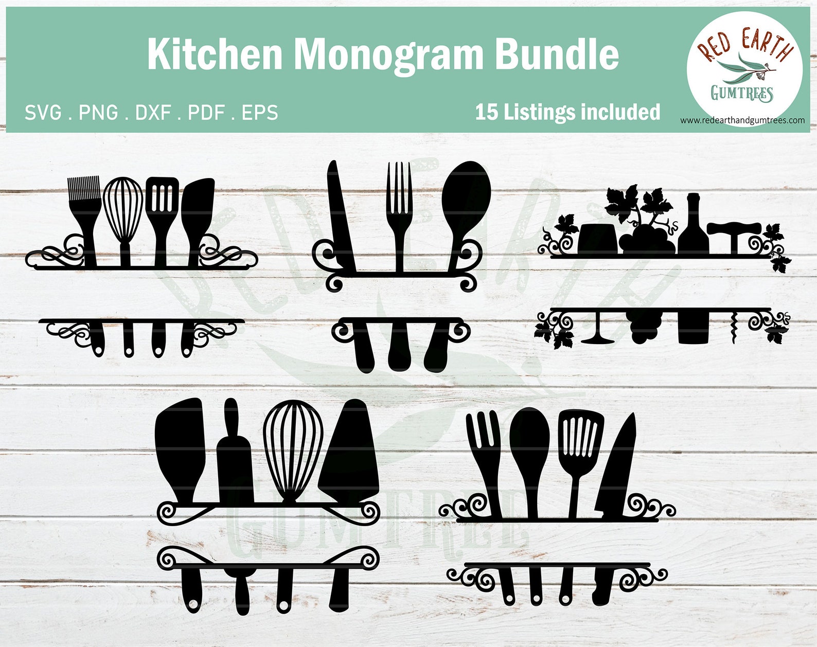 Kitchen Monogram Frames Bundlebaking Monogramwine - Etsy