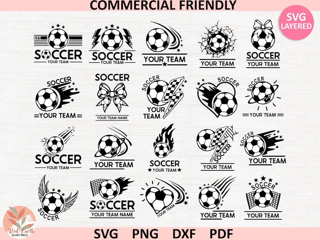 Soccer SVG Bundle, Soccer Team Logo Bundle, Soccer Clipart, Soccer ...