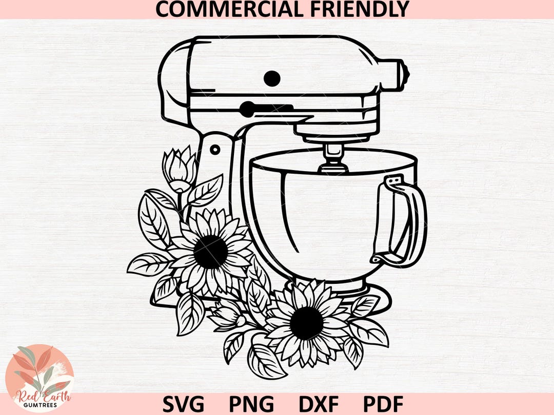 Floral Stand Mixer Svg,kitchen Mixer Svg,kitchen Baking Mixer Svg ...