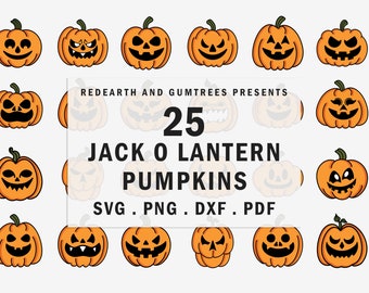 Pumpkins SVG. PNG. Jack O Lanterns. Pumpkin Faces. Cricut Cut - Etsy