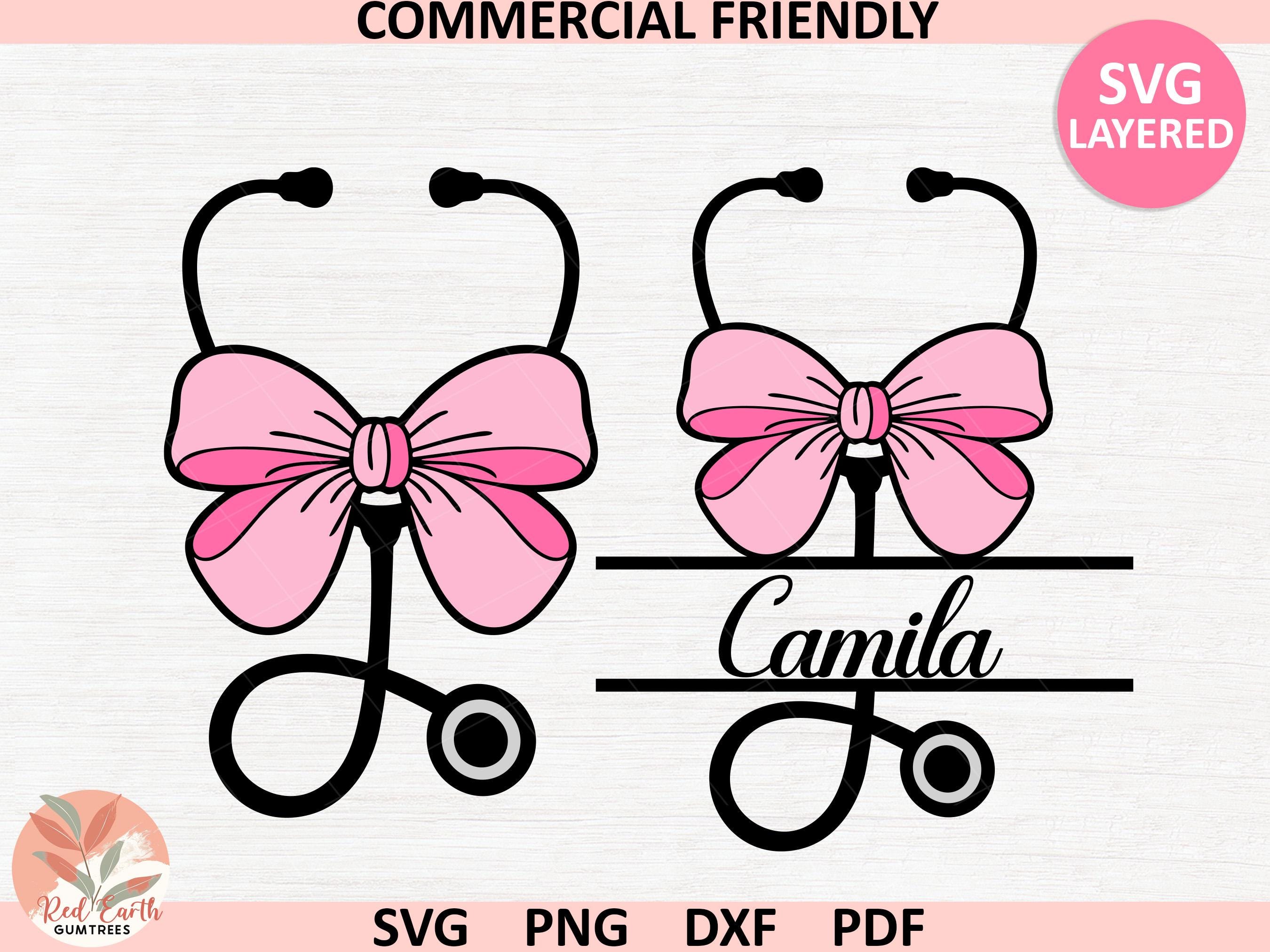 Coquette Bow Stethoscope Bundle SVG, Nurse Bow Stethoscope SVG ...
