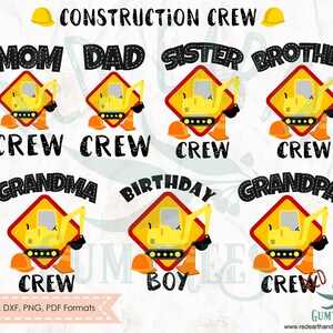 Construction Crew Theme Shirt Designmom Dad Sister Brother - Etsy Australia