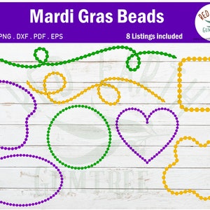 Mardi Gras Beads Bundle,mardi Gras Necklace, Beads Svg, Necklace Svg ...