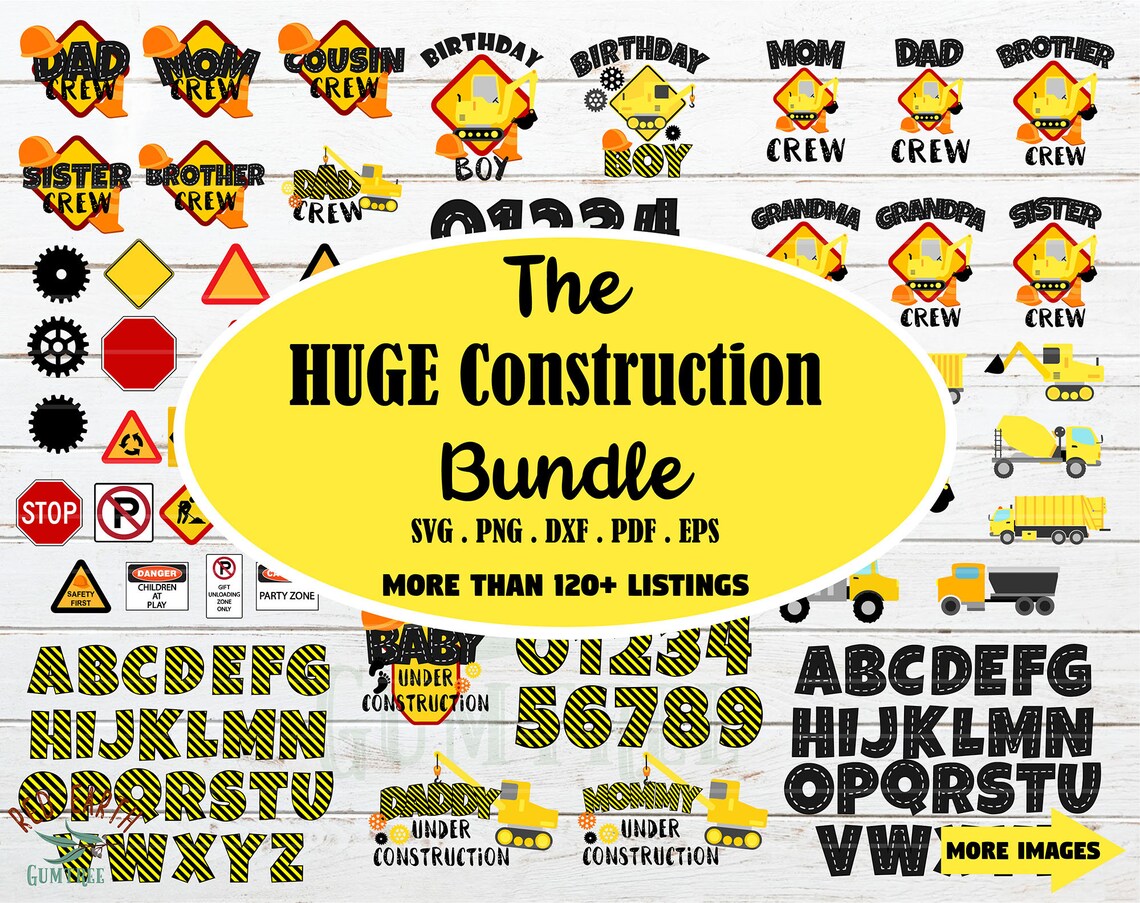 Huge Construction Birthday Bundle Svg Under Construction - Etsy