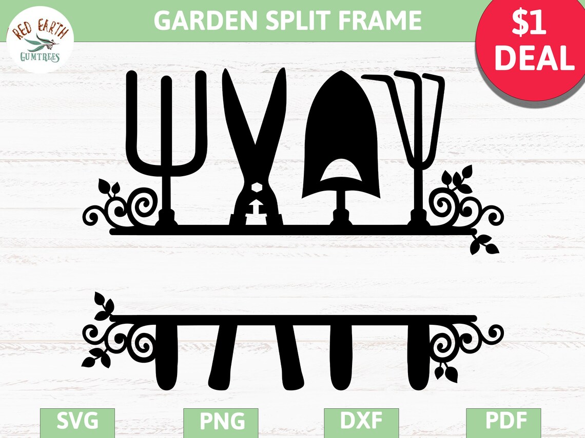 Garden and Farm Split Monogram Frame Garden Spade Fork Rake - Etsy
