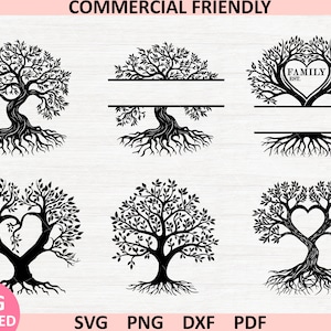 Family Tree SVG Bundle, Tree of Life Svg, Family Tree Split Monogram ...
