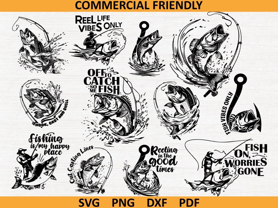 Fishing SVG Bundle | Fishing Cut File Cricut | Fishing Decal | Fishing ...
