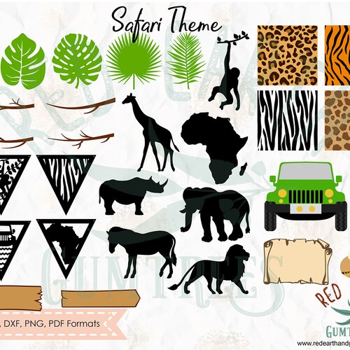 Safari Animals SVG DXF & PNG Jungle Friends Zoo Animals - Etsy