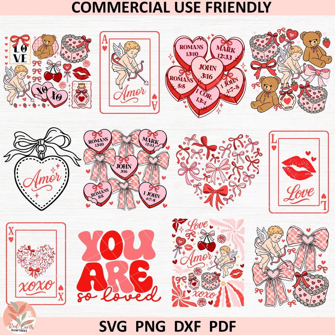 Trendy Preppy Valentine’s Day SVG PNG Bundle Sublimation Dtf,coquette ...