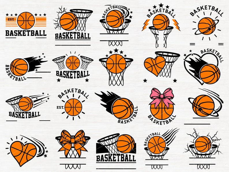 Basketball SVG Bundle, Basketball Team Logo Bundle, Basketball Clipart ...