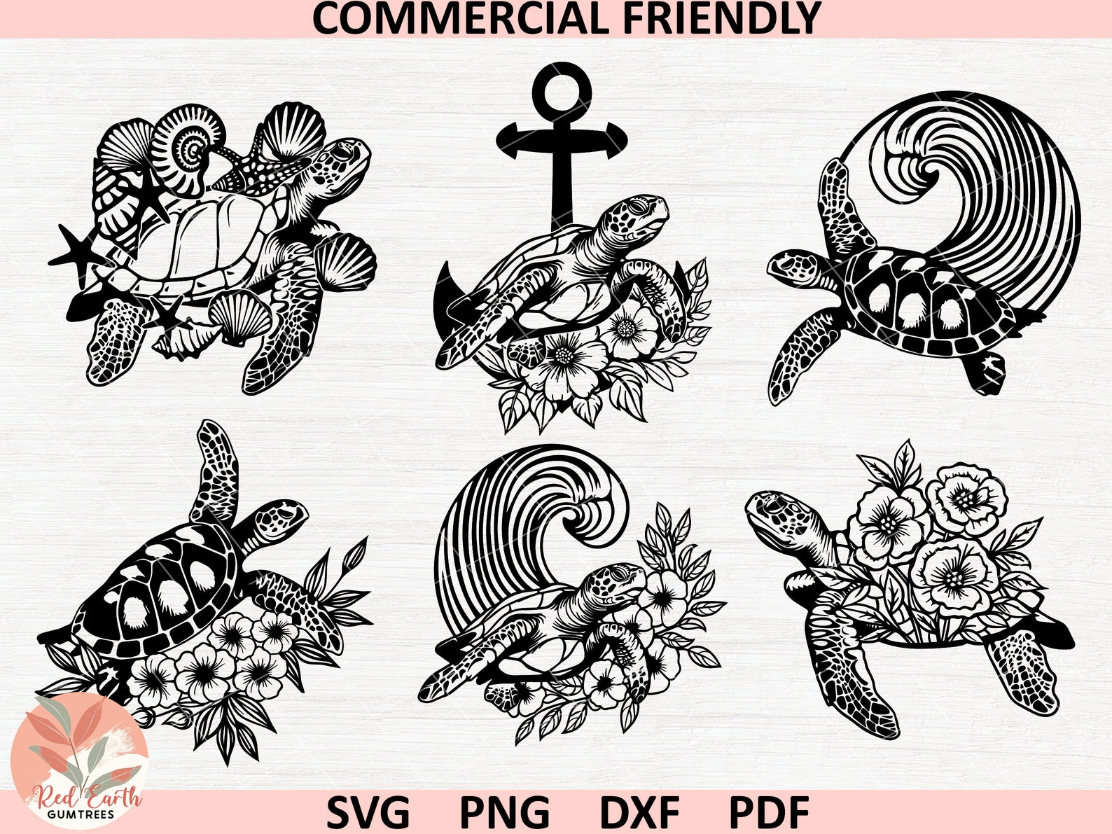 Turtle Bundle Svg, Floral Turtle Svg, Sea Turtle Svg, Flower Turtle Svg ...