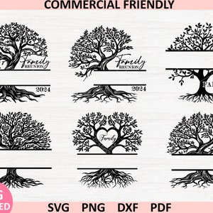 Family Tree SVG Bundle, Tree of Life Svg, Family Tree Split Monogram ...