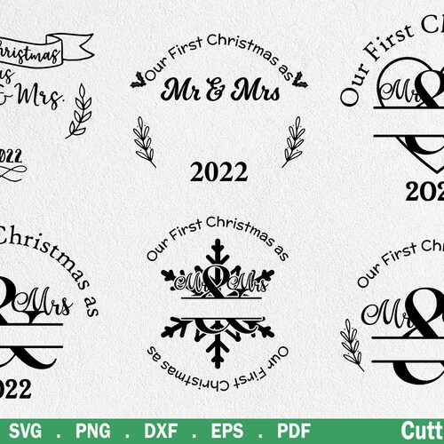 First Christmas as Mr. and Mrs. Round SVG Dxf Png Files for - Etsy