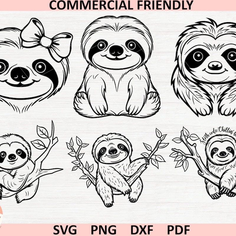 Sloth Svg - Etsy