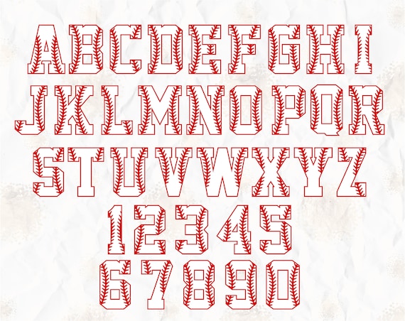 Baseball Softball Alphabet Numbers Svg Png Dxf Pdfeps - Etsy Australia