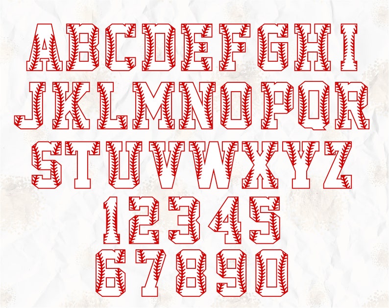 Baseball, Softball Alphabet, Numbers Svg, Png, Dxf, Pdf,eps for Cricut ...