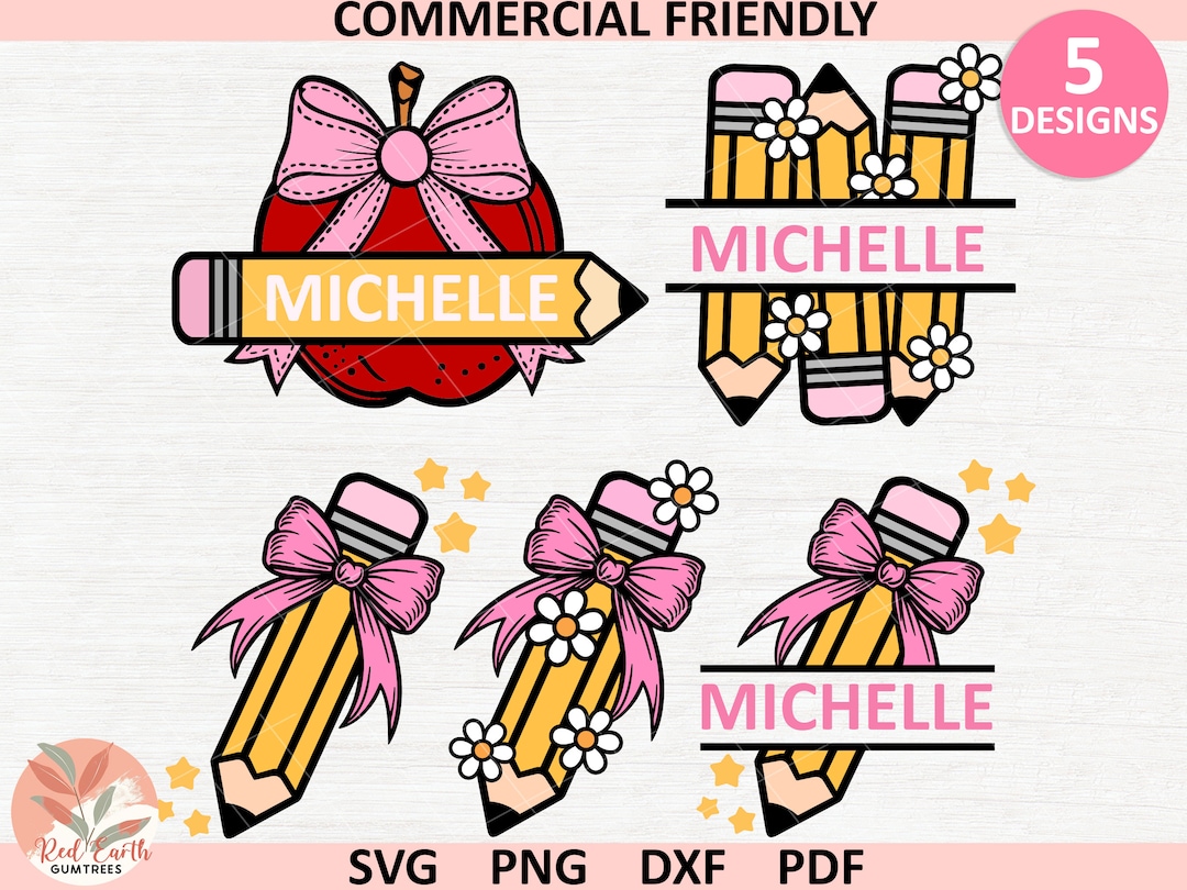 Coquette Teacher Pencil for Sublimation Png, Coquette Pink Bow School ...