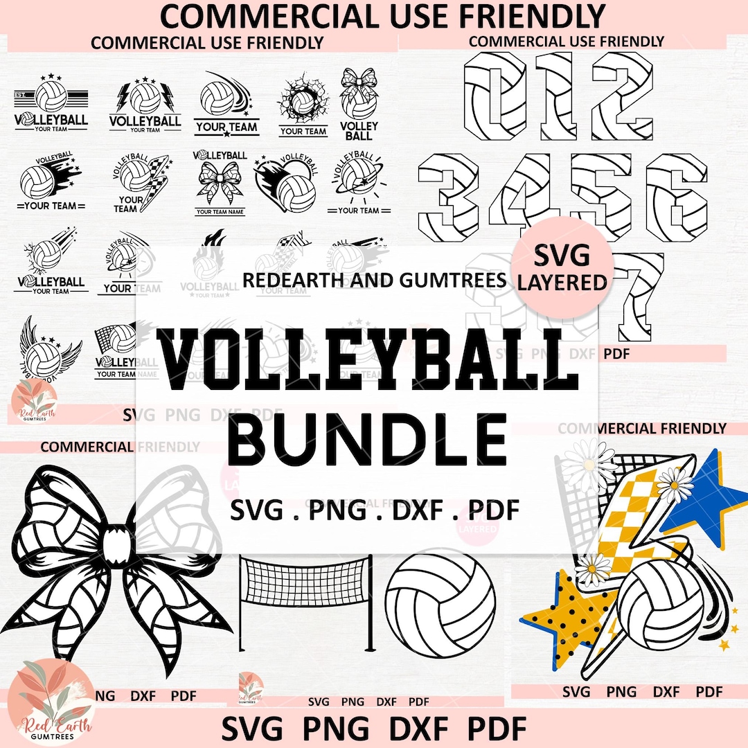 Volleyball SVG Bundle,volleyball Team Logo Png,volleyball Numbers ...
