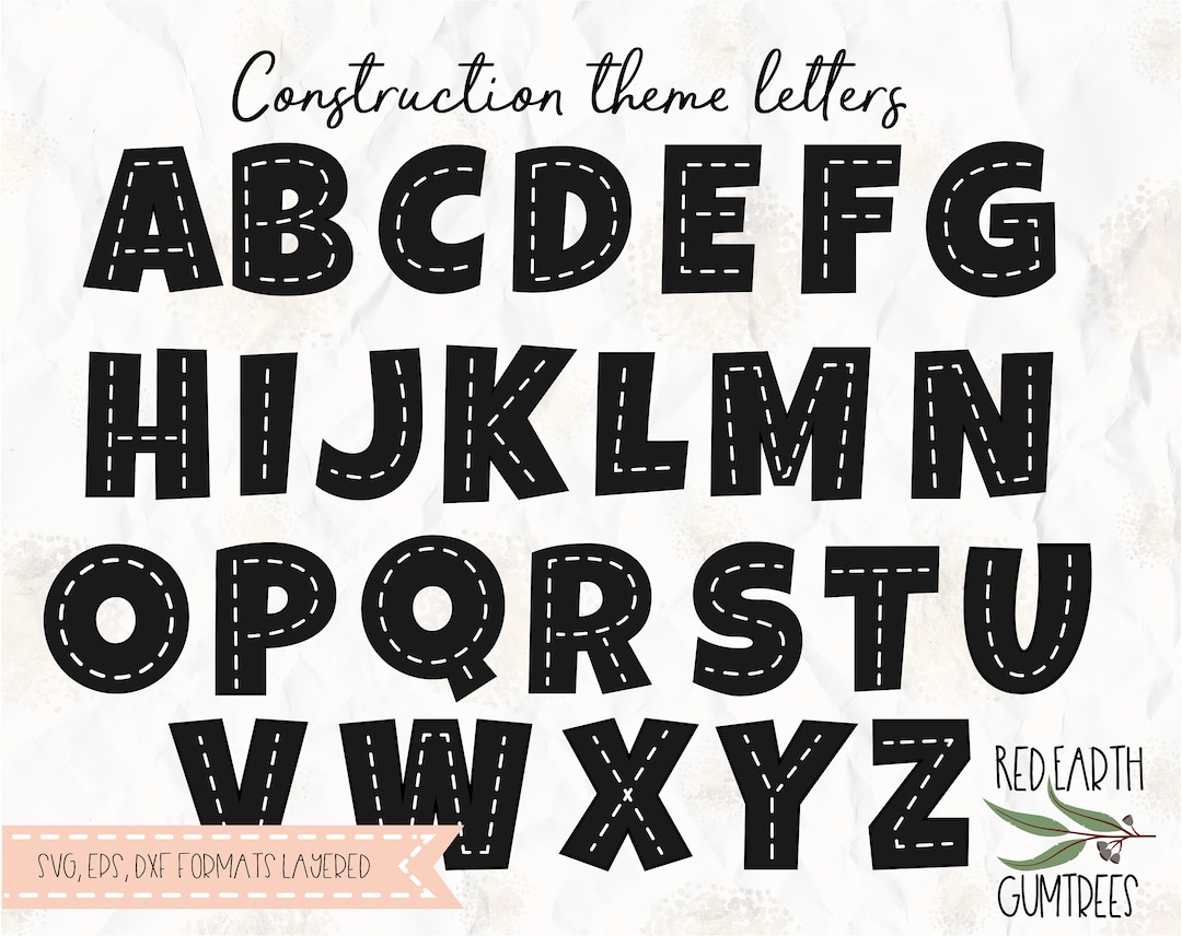 Construction Theme Letters, Under Construction, SVG, PNG, EPS, Pdf, Dxf ...