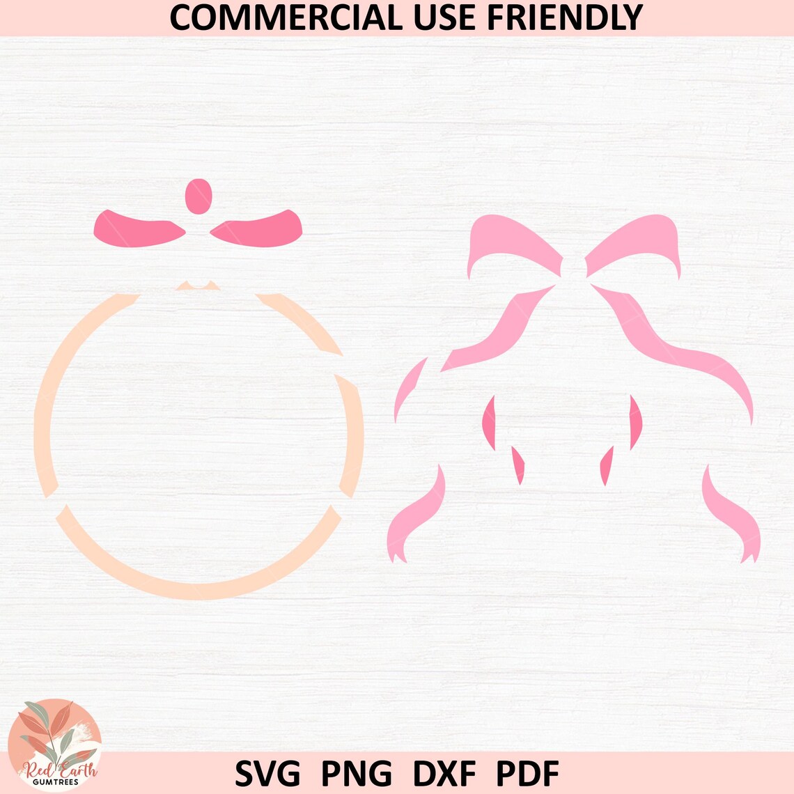 Coquette Bow Circle Monogram Frame SVG PNG, Preppy Valentines Day Bow ...