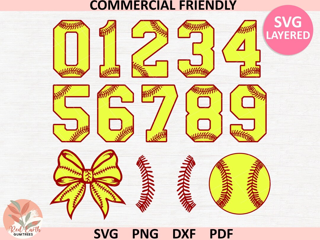 Softball Stitch, Softball Svg, Softball Numbers Svg, Softball Retro ...