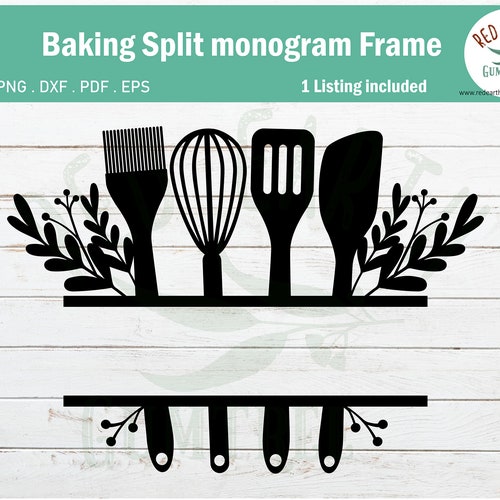 Kitchen Baking Split Monogram Frame Rustic Kitchen Bake - Etsy