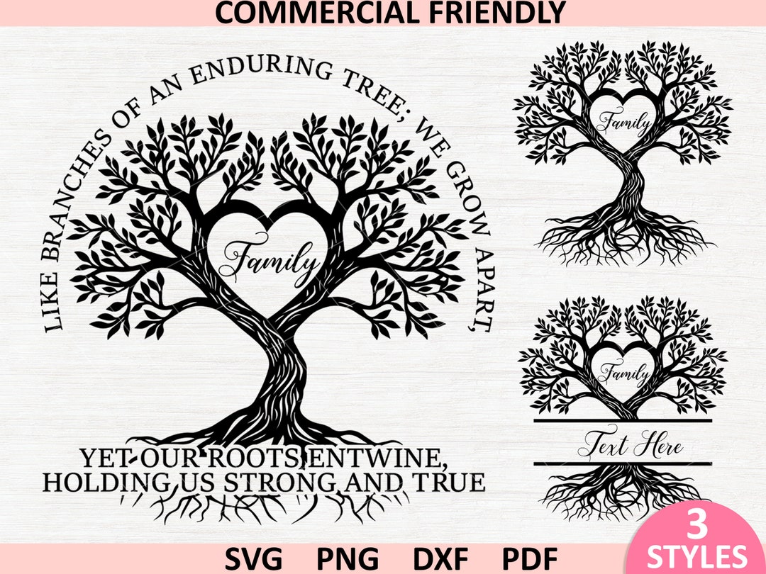 Family Tree SVG, Tree of Life Svg, Family Tree Split Monogram Frame Svg ...