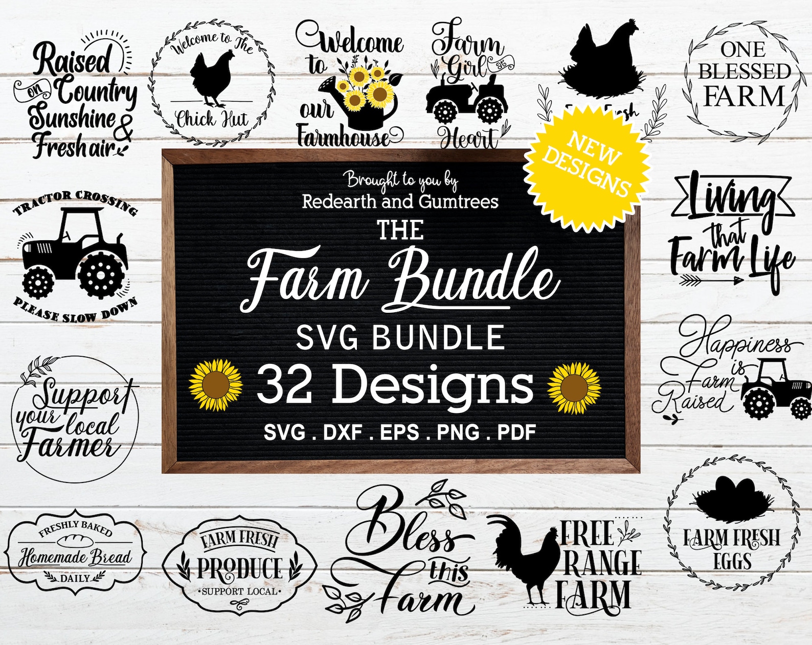 Farm Sign Making Bundle Svg,farmhouse Svg,farm Fresh Eggs,tractor Svg ...