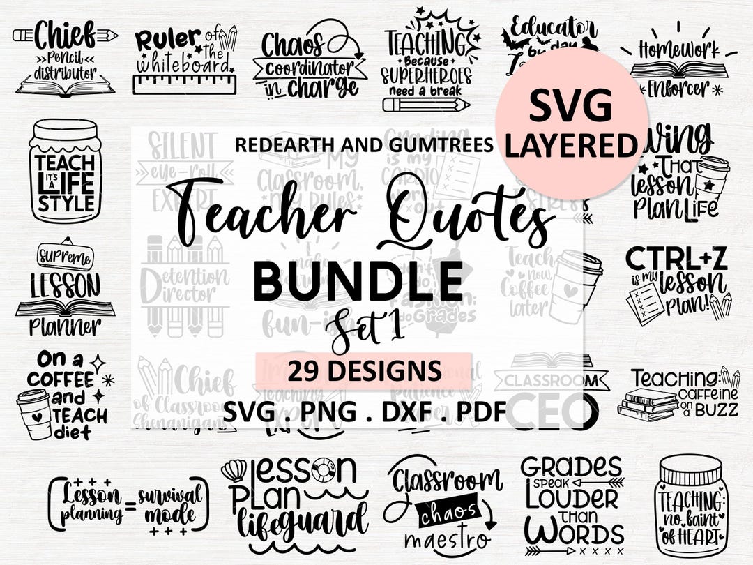 Teacher Svg Bundle,funny Sarcastic Teacher Quotes Svg,back to School ...
