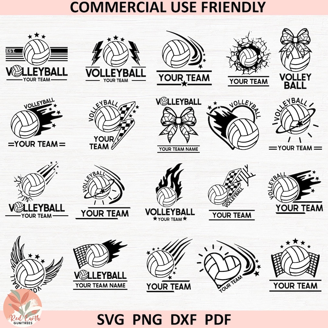 Volleyball SVG Bundle, Volleyball Team Logo Bundle, Volleyball Clipart ...