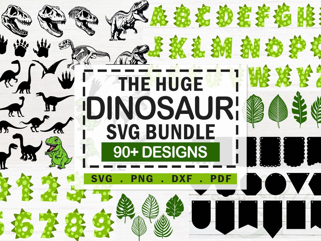 Dinosaur Theme Birthday Party Bundle, Spots and Spikes Letters and ...