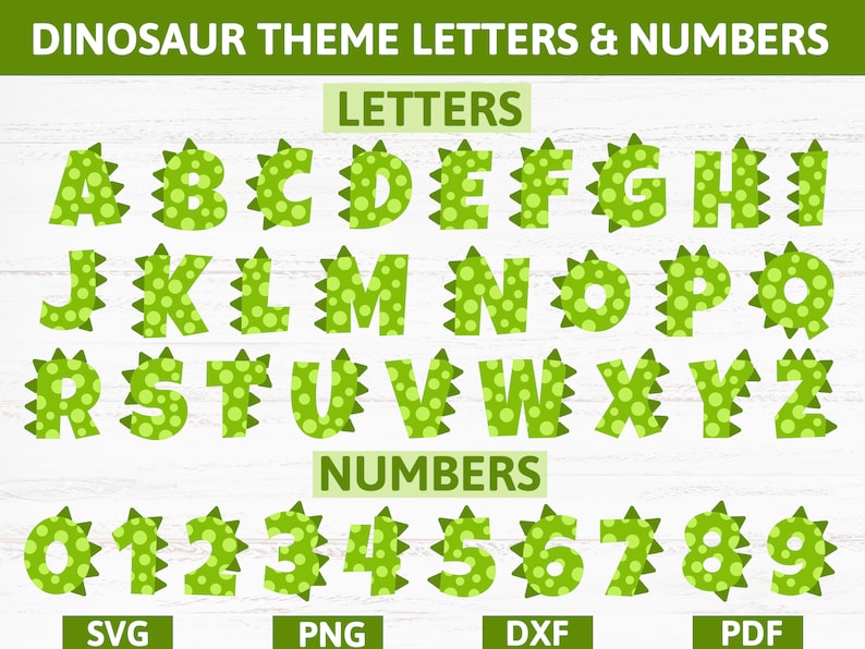 Dinosaur Theme Birthday Party Spots and Spikes Letters and Numbers ...