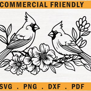 Christmas Cardinal Bird SVG, Cardinal Bird on Tree Branch,christmas Red ...