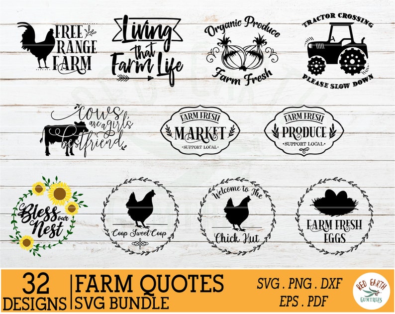Farm Sign Making Bundle Svg,farmhouse Svg,farm Fresh Eggs,tractor Svg ...