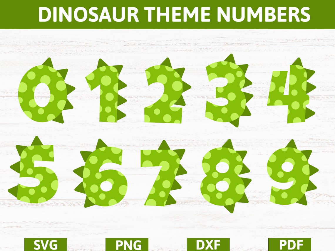 Dinosaur Theme Birthday Party Spots and Spikes Numbers - Etsy