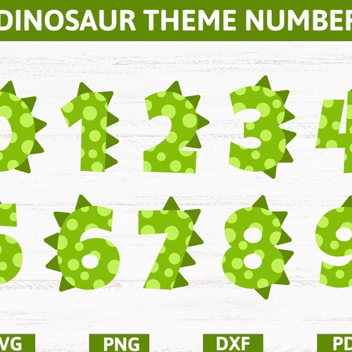 Dinosaur Theme Birthday Party Spots and Spikes Numbers - Etsy