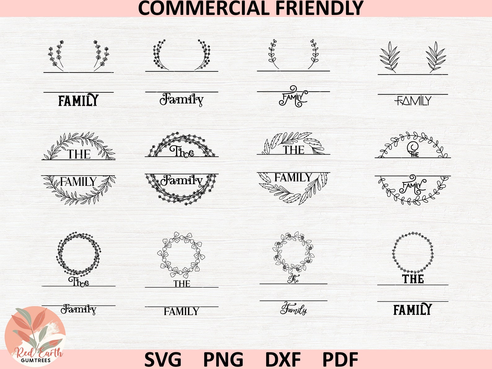 Family Name Monogram SVG Bundle, Last Name Monogram Svg,family Split ...