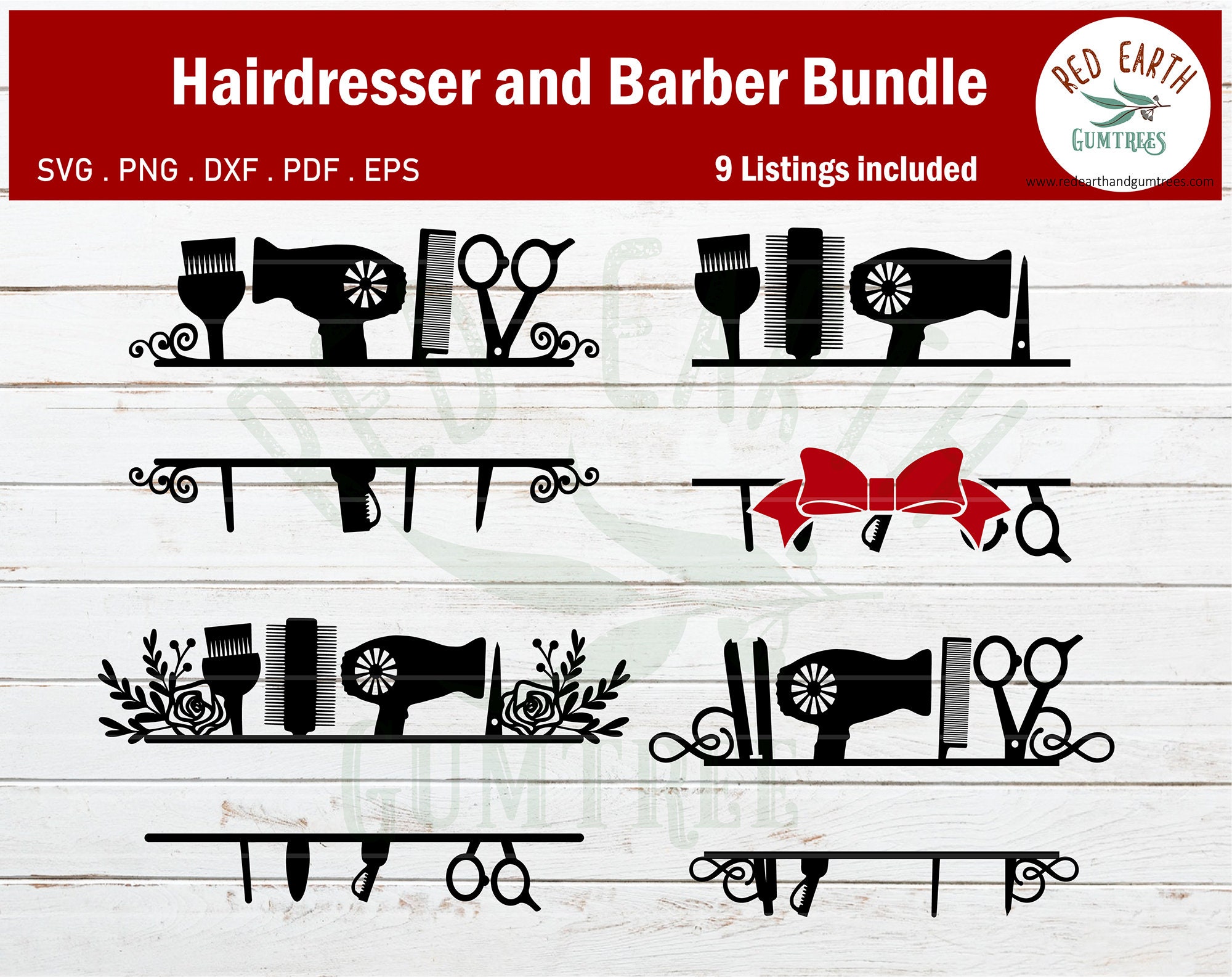 Hairdresser Monogram Frame Svg Bundle, Barber Monogram Frame ...