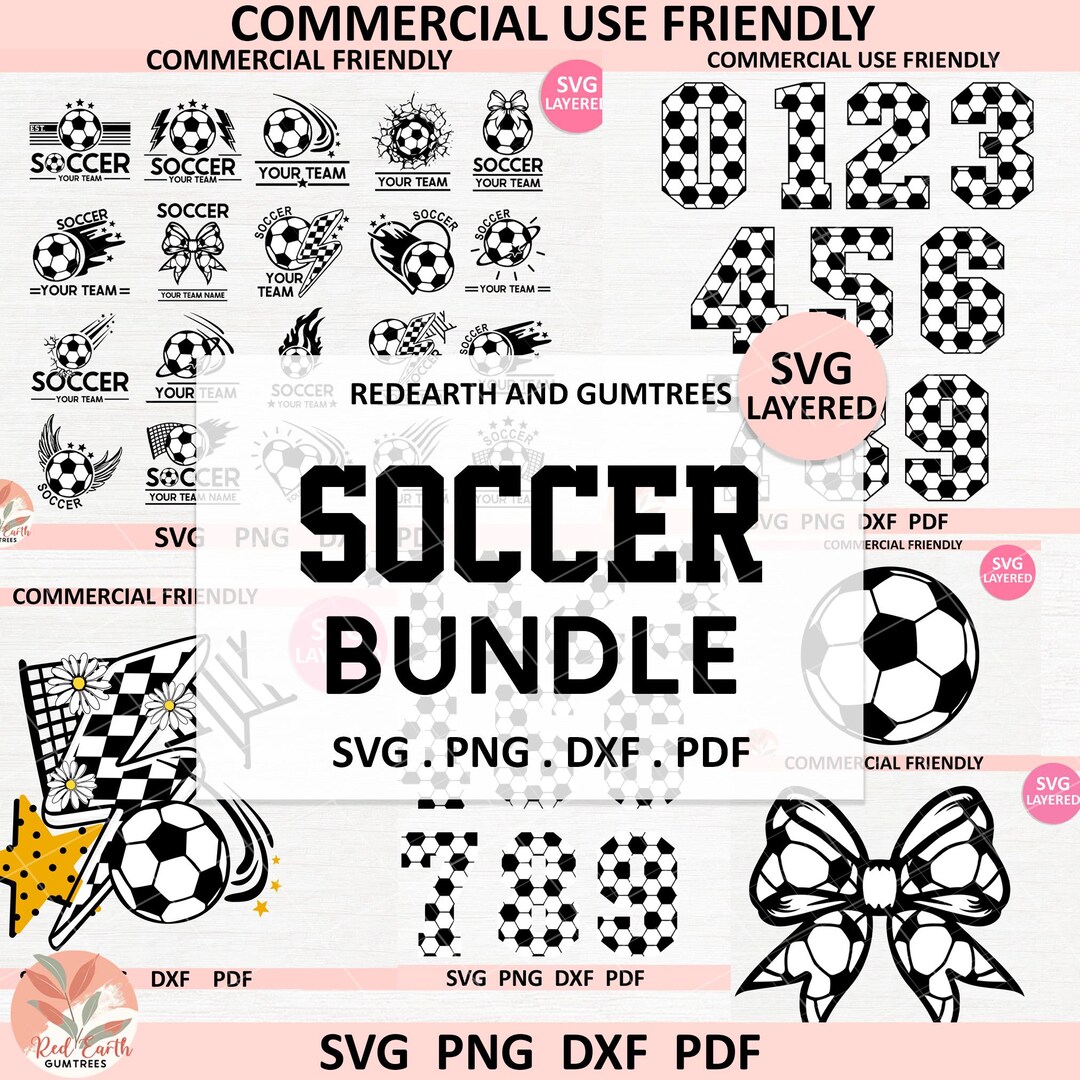 Soccer SVG Bundle, Soccer Team Logo Bundle, Soccer Numbers, Soccer ...