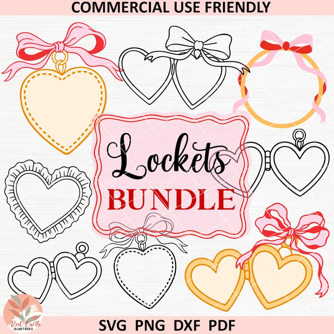 Coquette Heart Locket Bundle SVG Png,locket Monogram Frame Bundle Png ...