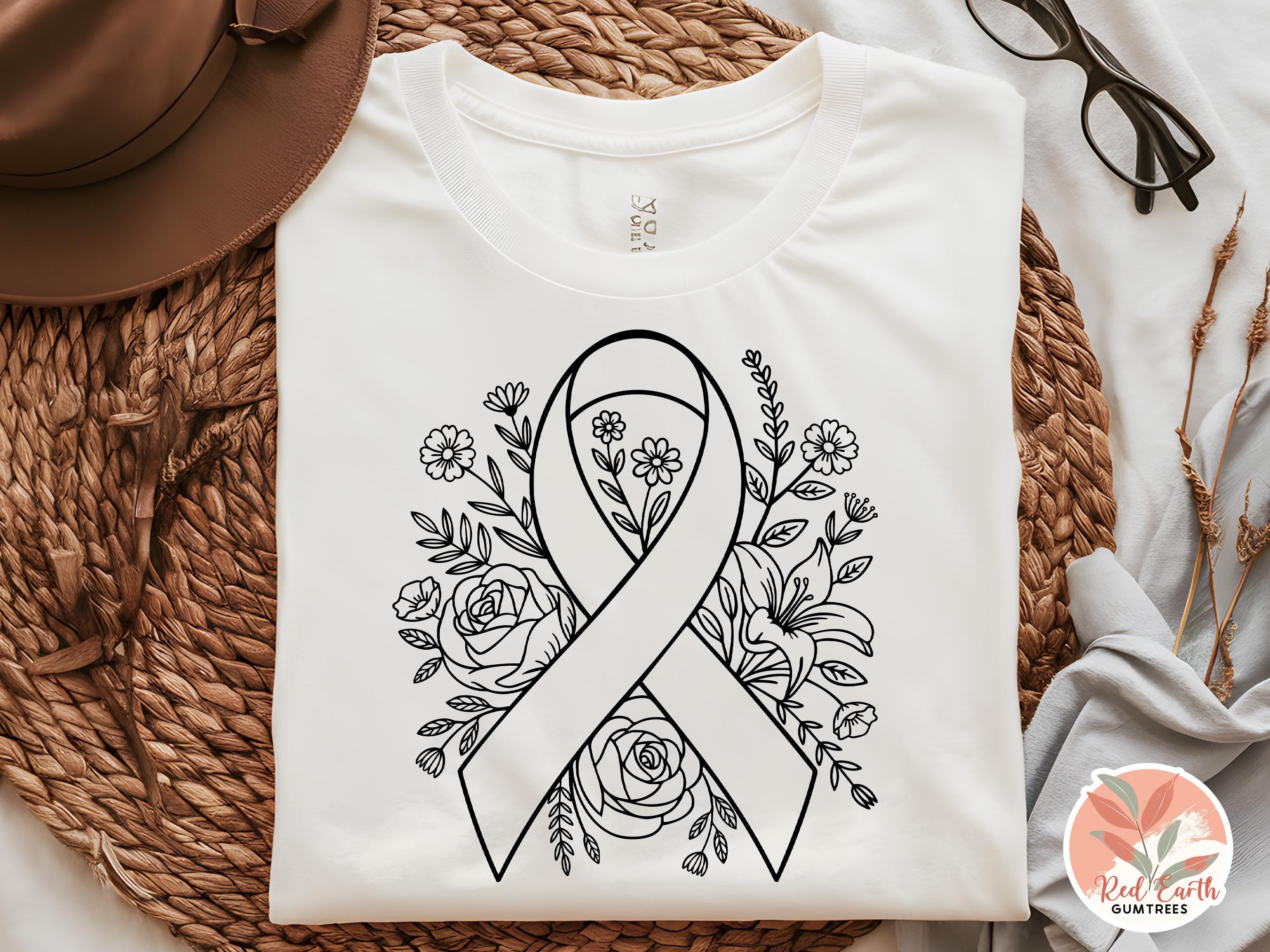 Floral Breast Cancer Svg,pink Ribbon Cancer Svg,cancer Awareness Svg ...