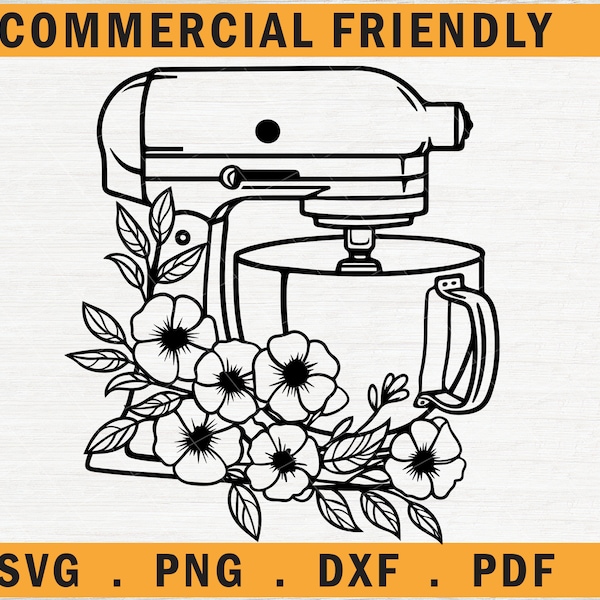 Kitchenaid Mixer Decals Flowers - Etsy